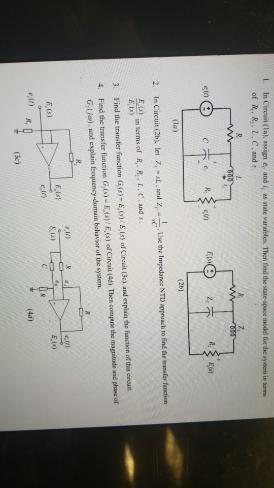 Solved 1. In Circuit (la), assign ec and i, as state | Chegg.com