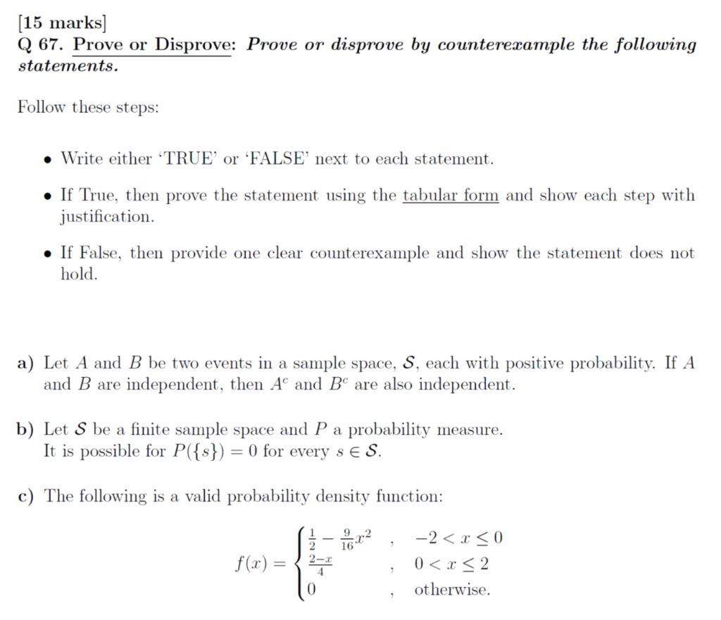 Solved [15 marks] Q 67. Prove or Disprove: Prove or disprove | Chegg.com