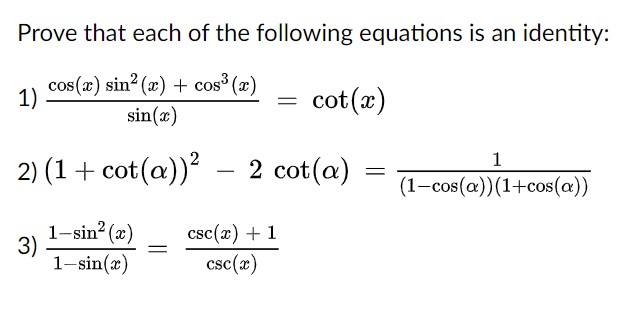 Solved Prove that each of the following equations is an | Chegg.com