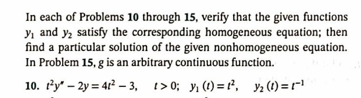 Solved In each of Problems 10 through 15, verify that the | Chegg.com