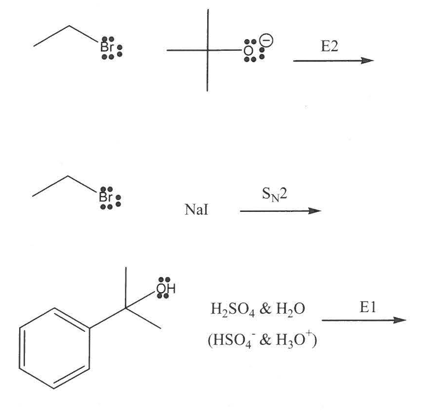 Solved 0.. E2 SN2 Nal OH E1 H2SO4 & H2O (HSO4 & H2O) | Chegg.com