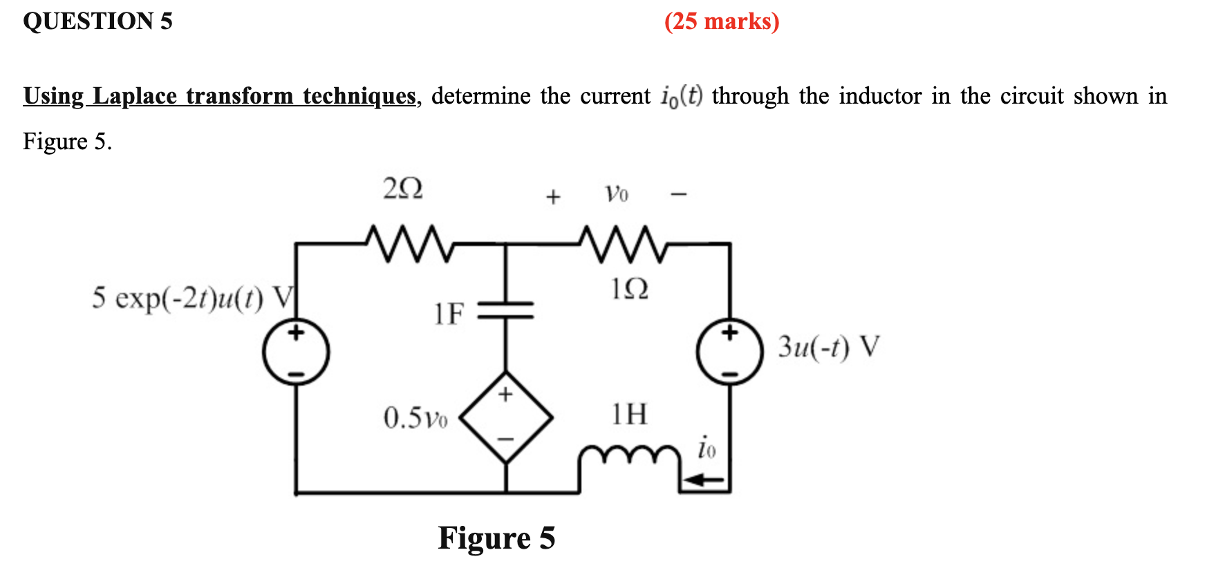 Solved QUESTION 5 (25 marks) Using Laplace transform | Chegg.com