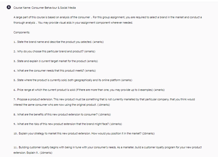 Solved 8 ﻿Course Name: Consumer Behaviour & Social MediaA | Chegg.com