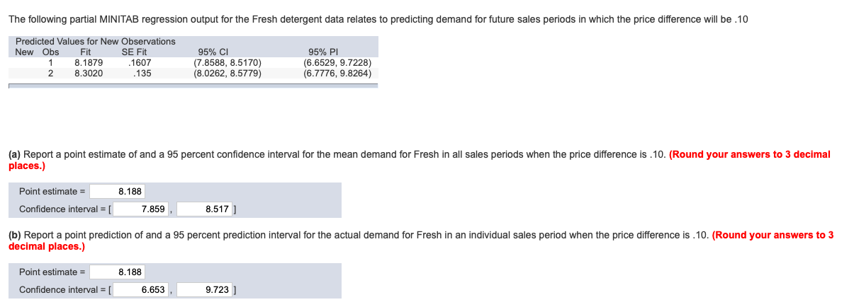 Solved The following partial MINITAB regression output for | Chegg.com