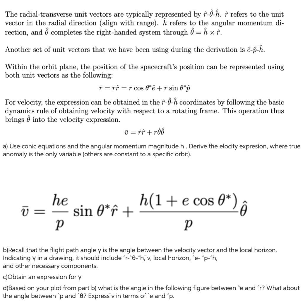 The radial-transverse unit vectors are typically | Chegg.com