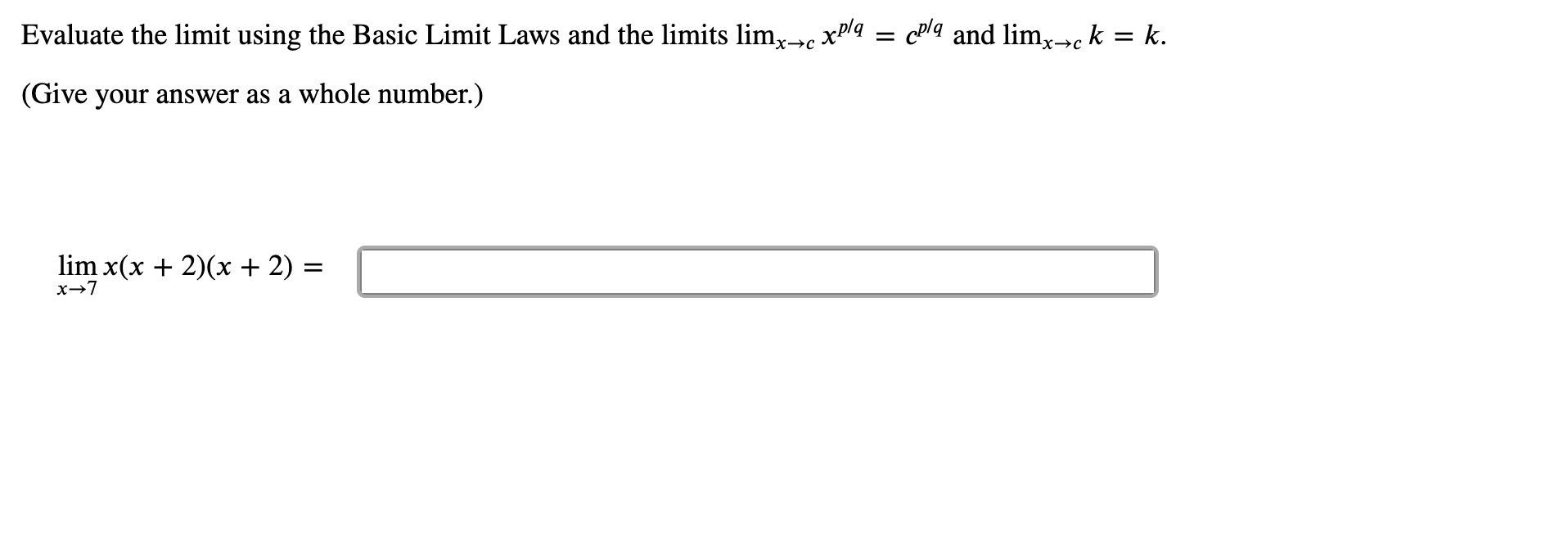 Solved Evaluate the limit using the Basic Limit Laws and the | Chegg.com