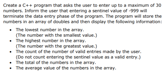 Solved Create a C++ program that asks the user to enter up | Chegg.com