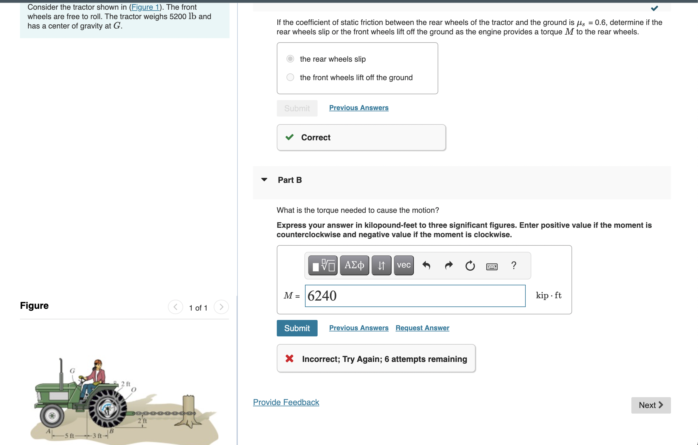 Solved Consider the tractor shown in (Figure 1). The front | Chegg.com