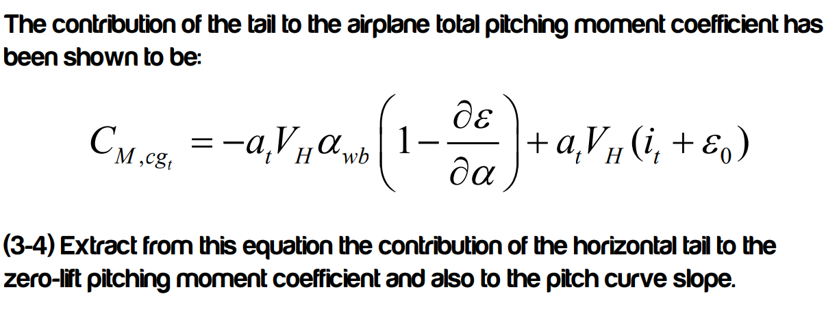 Solved The contribution of the tail to the airplane total | Chegg.com