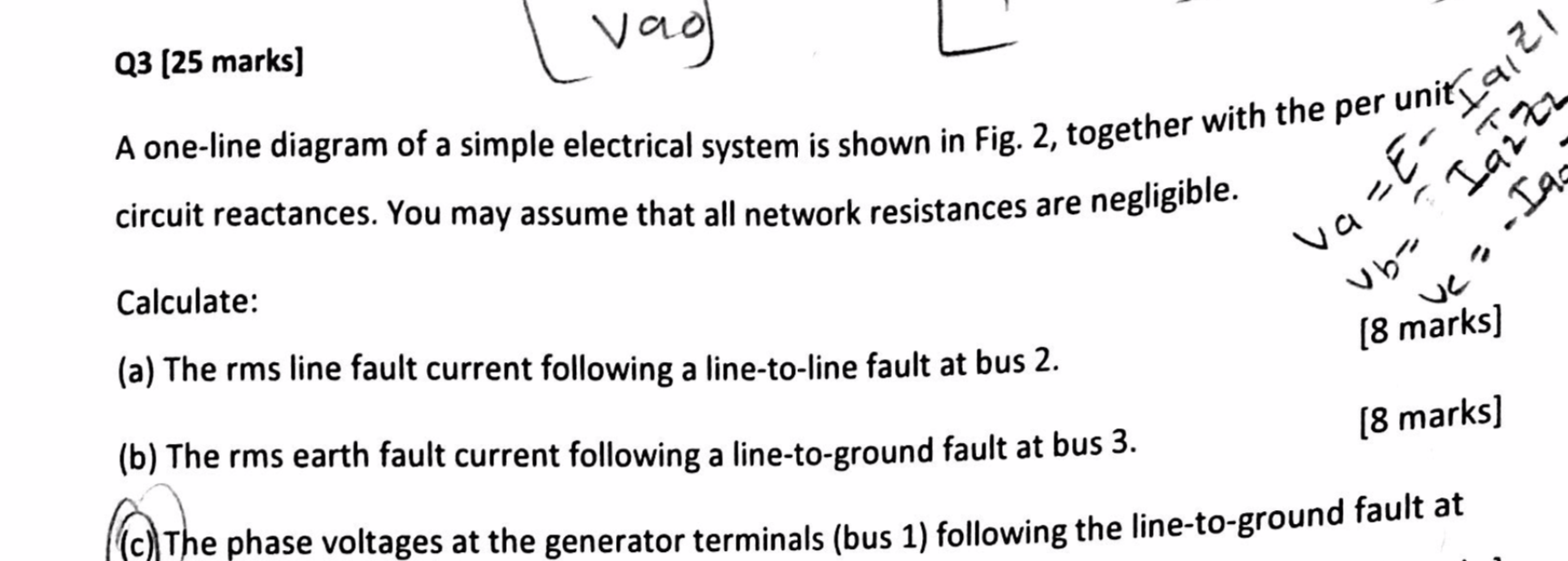 Solved A one-line diagram of a simple electrical system is | Chegg.com