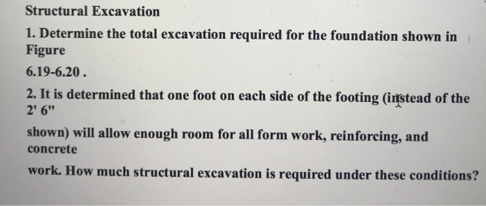 Solved Structural Excavation 1. Determine the total | Chegg.com
