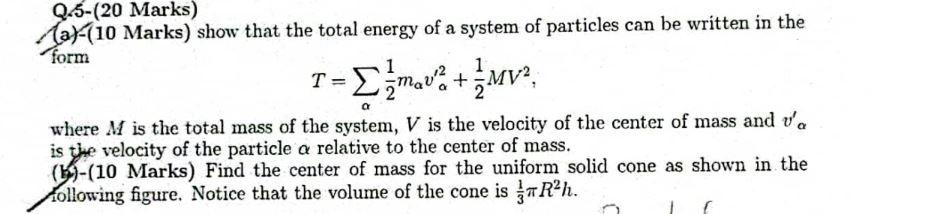 Solved Q.5-(20 Marks) (a) -(10 Marks) show that the total | Chegg.com