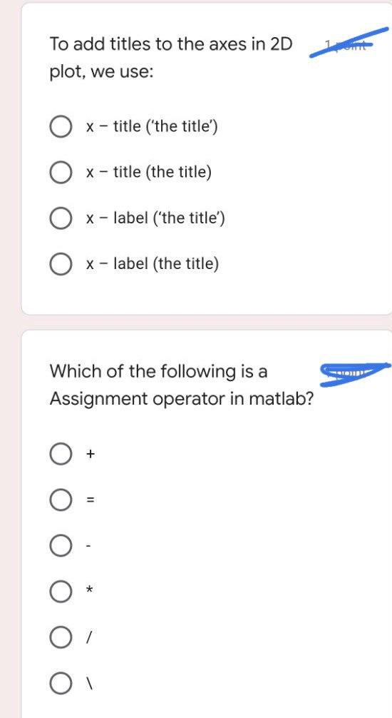 Solved To add titles to the axes in 2D plot, we use: x - | Chegg.com