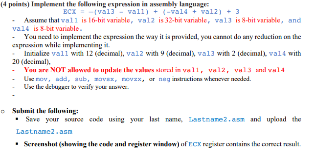 Solved 4 Points Implement The Following Expression In 4173