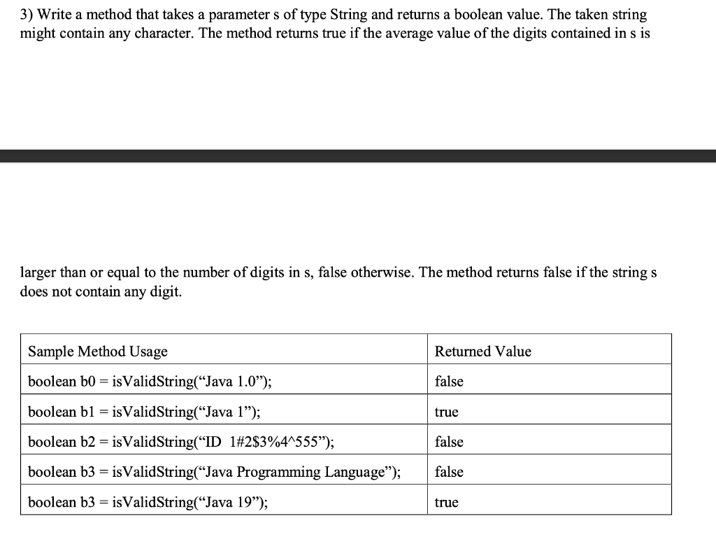 Solved 3 Write A Method That Takes A Parameter S Of Type 