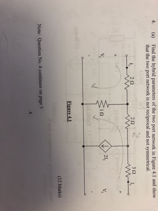Solved Find the hybrid parameters of the two port network in | Chegg.com