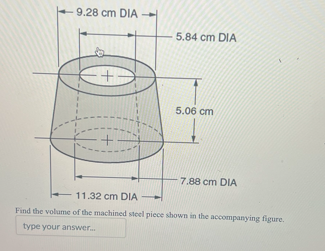 Solved Find the volume of the machined steel piece shown in | Chegg.com