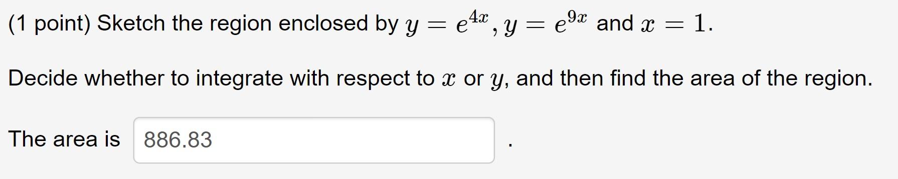 Solved ( 1 point) Sketch the region enclosed by y=3x and | Chegg.com