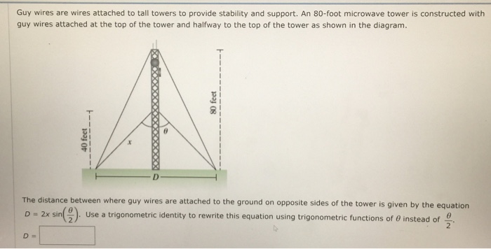 Solved Guy wires are wires attached to tall towers to | Chegg.com