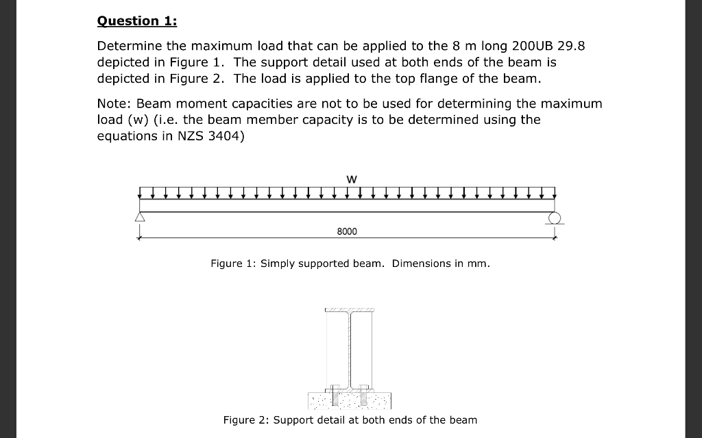 Solved Question 1: Determine the maximum load that can be | Chegg.com