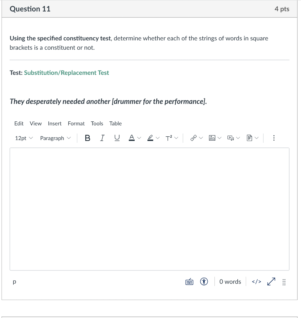 Using the specified constituency test, determine | Chegg.com