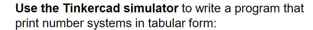 Solved Use the Tinkercad simulator to write a program that | Chegg.com
