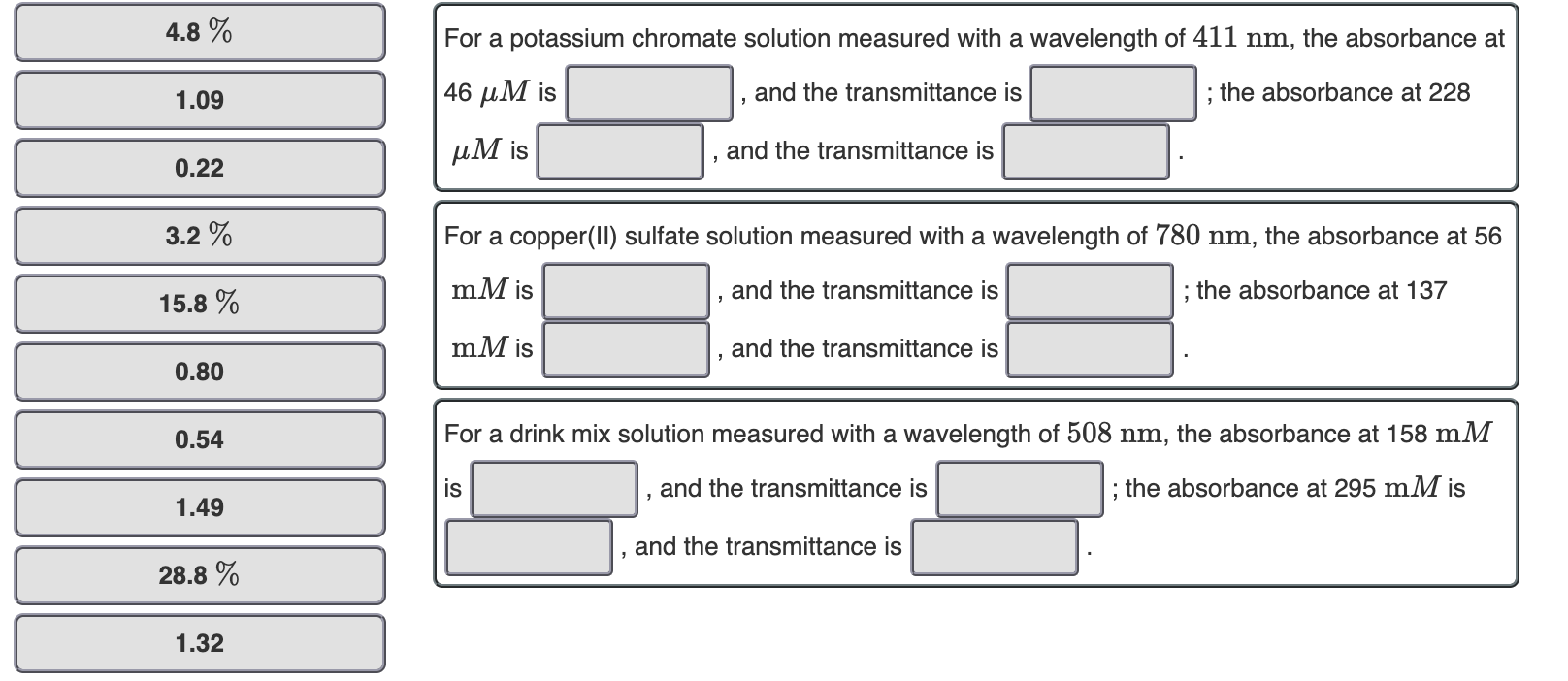 Absorbance is a unitless value that represents how | Chegg.com
