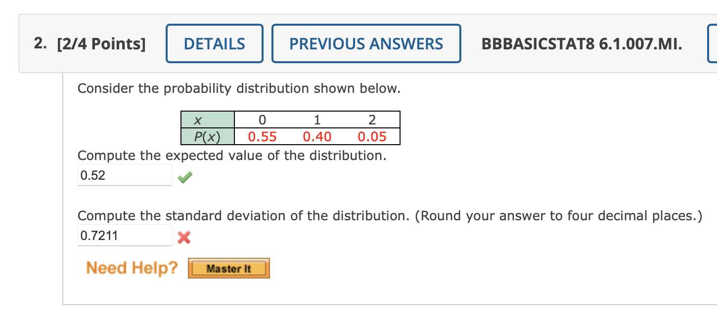Solved [2/4 Points] BBBASICSTAT8 6.1.007.MI. Consider the | Chegg.com