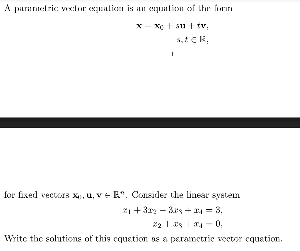 Solved Write the solutions of this equation as a parametric | Chegg.com