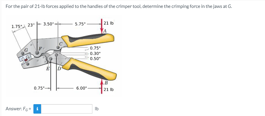Solved For the pair of 21-lb forces applied to the handles | Chegg.com