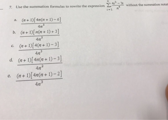 Solved Use The Summation Formulas To Rewrite The 2807