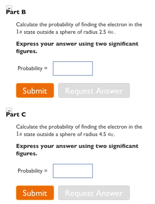 Solved The probability of finding the electron inside the | Chegg.com
