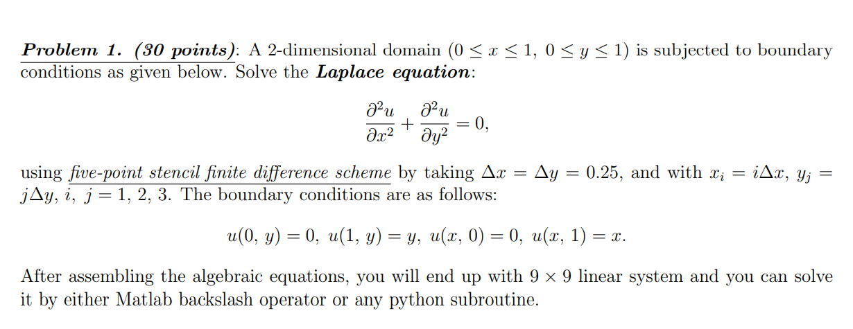 Solved Problem 1. (30 points): A 2-dimensional domain (0