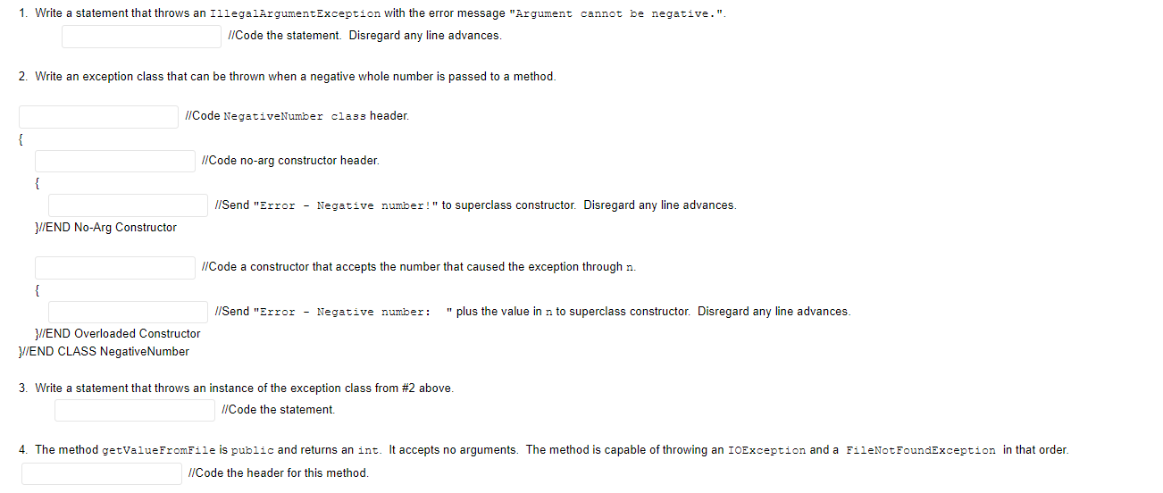 Solved 1 Write A Statement That Throws An 