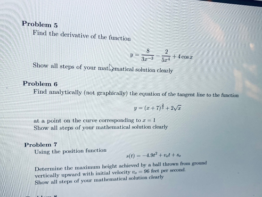 Solved Problem 5 Find the derivative of the function 2 +4 | Chegg.com