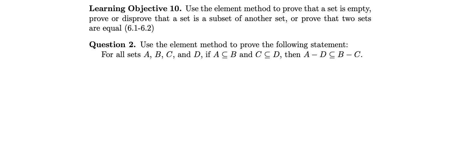 Solved Learning Objective 10. Use the element method to | Chegg.com Solved Learning Objective 10. Use the element method to | Chegg.com