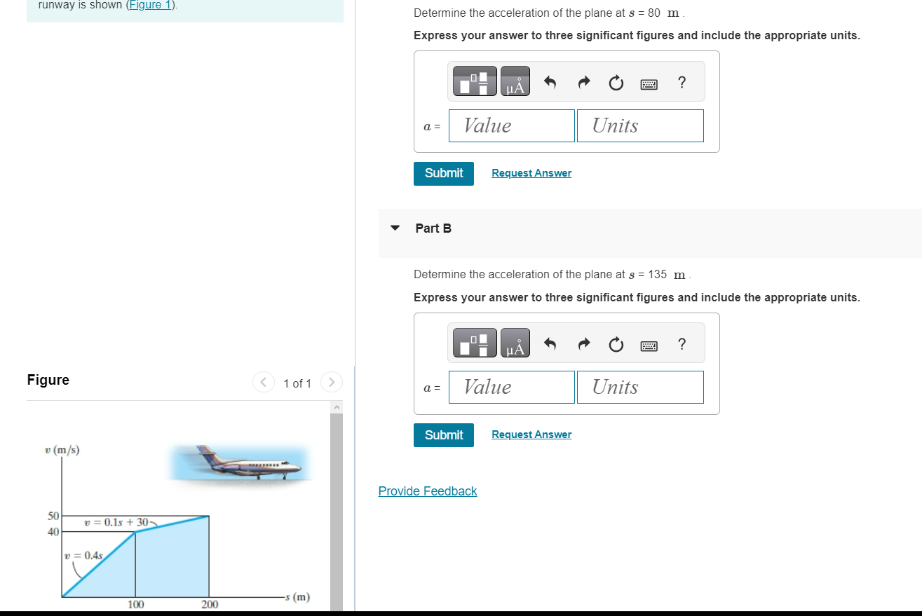 Solved Determine the acceleration of the plane at | Chegg.com