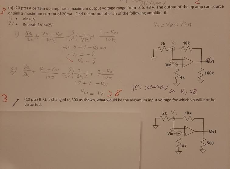 Solved - VOX 107120 pts) A certain op amp has a maximum | Chegg.com