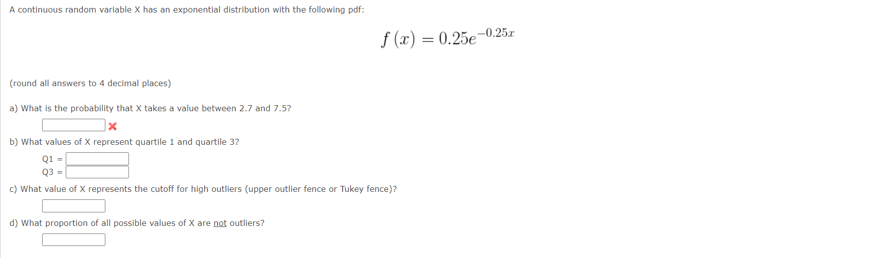 Solved A continuous random variable X has an exponential | Chegg.com