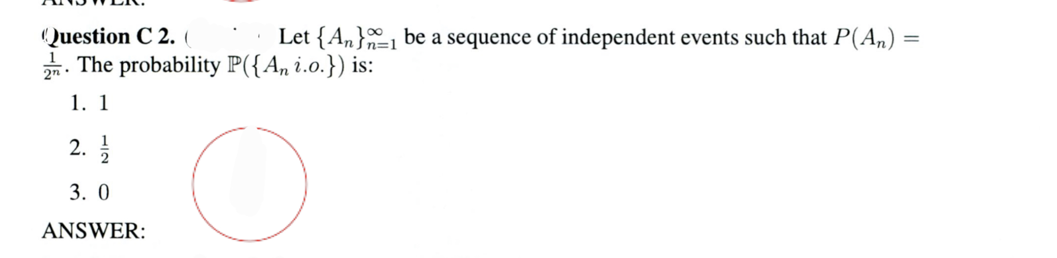Solved 1)uestion C 2. Let {An}n=1∞ be a sequence of | Chegg.com
