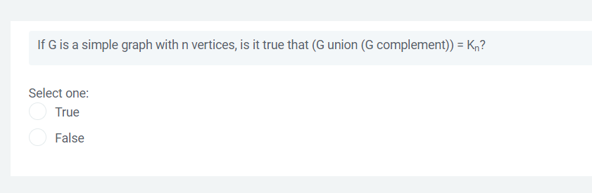 Solved If G is a simple graph with n vertices, is it true | Chegg.com
