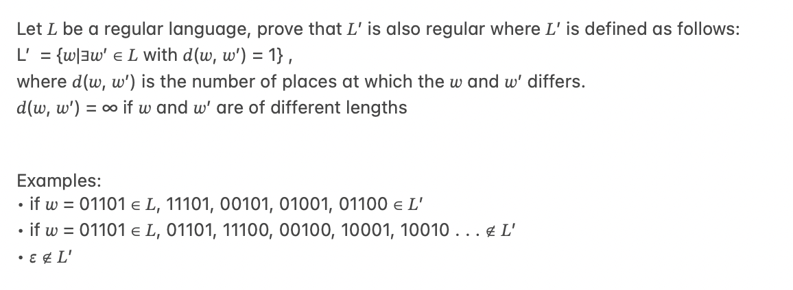 Solved Let L be a regular language, prove that L′ is also | Chegg.com