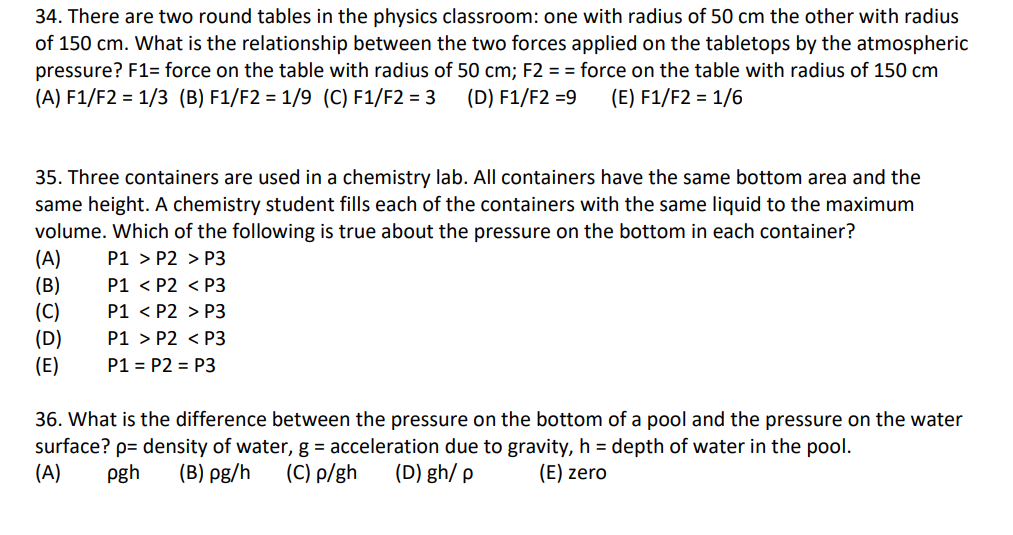Solved 34. There are two round tables in the physics | Chegg.com