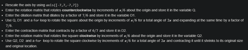 Solved - Rescale the axis by using axis ([−7,7,−7,7]) - | Chegg.com