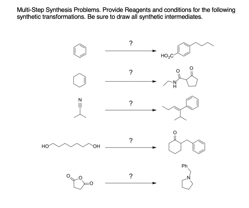 Solved Multi-Step Synthesis Problems. Provide Reagents and | Chegg.com