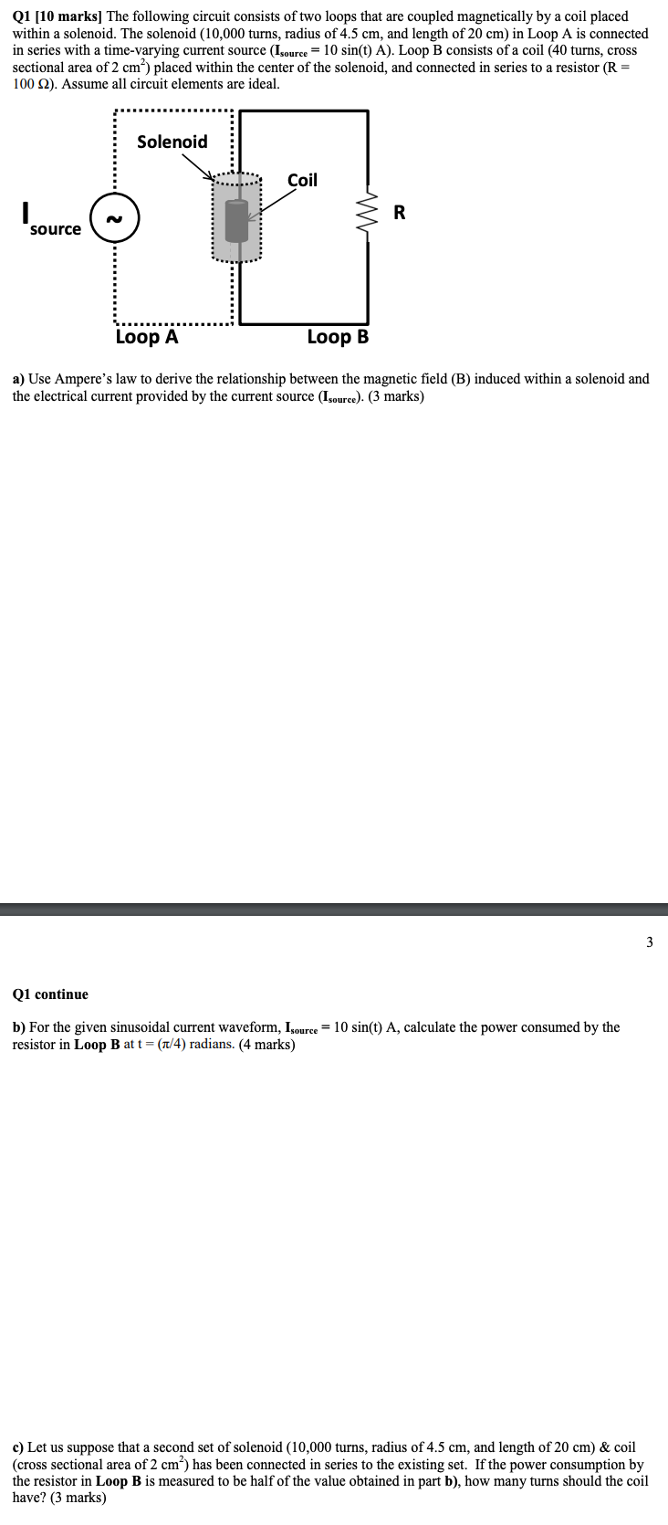 Solved Q1 [10 marks] The following circuit consists of two | Chegg.com