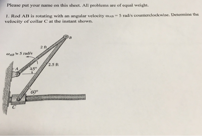 Solved Rod AB is rotating with an angular velocity omega_AB | Chegg.com