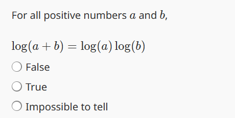 Solved For all positive numbers a and b, | Chegg.com