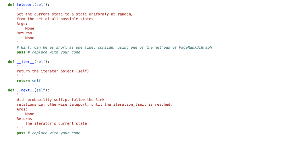 Python file -- Please fill in the code according to | Chegg.com