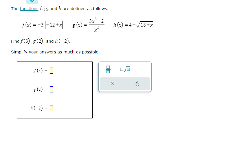Solved The functions f1g, and h are defined as follows. | Chegg.com